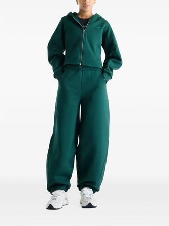 New Balance Wide-Leg Cotton Blend Track Pants - Green