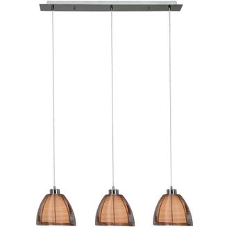Brilliant Lampe Relax Pendelleuchte 3flg bronze/chrom 3x A60, E27, 60W, g.f. Normallampen n. ent. In der H&ouml;he einstellbar / Kabel k&uuml;rzbar F&uuml;r LED-Leuchtmittel