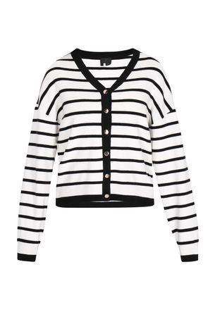 Dreimaster Dreimaster Strickjacke Frauen schwarz wei&szlig; streifen
