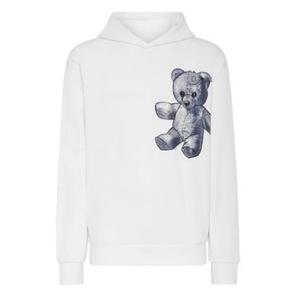 Philipp Plein Homme, Sweatshirts et sweats &agrave; capuche, Blanc, Taille: 3XL Sweat &agrave; Capuche Teddy Bear Paisley