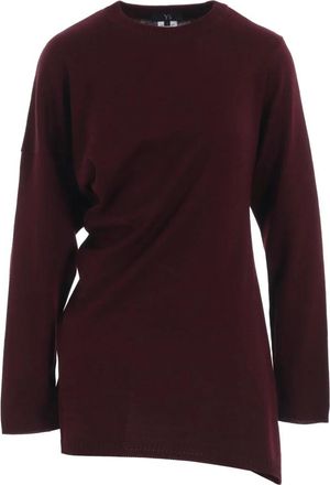 Yohji Yamamoto Femme, Pulls, Rouge, Taille: 40 FR Tricot Torsadé Mélange de Laine