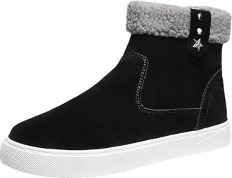 Jamron Homme Hiver Bottines Fourr&eacute;es &agrave; Enfiler Daim Synth&eacute;tique Bottes de Neige Noir SN0707335 EU41.5