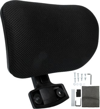 OSALADI Verstellbare B&uuml;rostuhl Kopfst&uuml;tze Komfortables Ergonomisches Nackenkissen f&uuml;r Computer Drehstuhl mit Einfachem Clip zur Installation Schwarzer Rahmen 