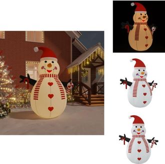 vidaXL Aufblasbarer Schneemann mit LEDs 300 cm - Weihnachtsdekoration - Aufblasbares Objekt - Winterdeko - Outdoor Beleuchtung - Schnee Mann