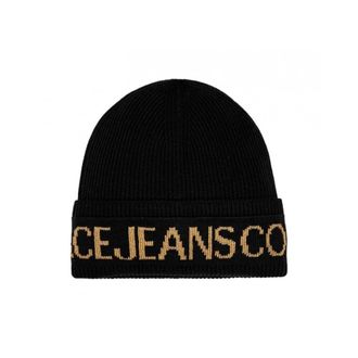 Versace Jeans Couture Gerippte Wollmischungs-Beanie-M&uuml;tze - - Accessories - unisex - Schwarzk - ONE SIZE