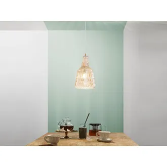 Luce-Ambiente-Design Pendelleuchte GALWAY einflammig, Kristallglas Amber facettiert, &Oslash; 23cm