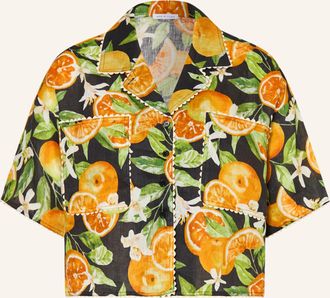 Mrs & Hugs Mrs & Hugs Blusenshirt Aus Leinen orange