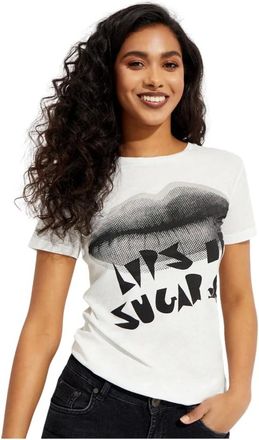 One Teaspoon Femme, Tops, Blanc, Taille: 38 FR Lips Of Sugar T-Shirt
