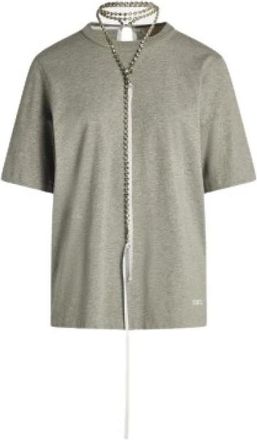 Circus Hotel Femme, Tops, Gris, Taille: 42 FR T-Shirt avec Cha&icirc;ne Orn&eacute;e de Bijoux Amovible