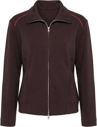 Ulla Popken Sweatjacke Sweatjacke Boxy Fit Stehkragen Langarm
