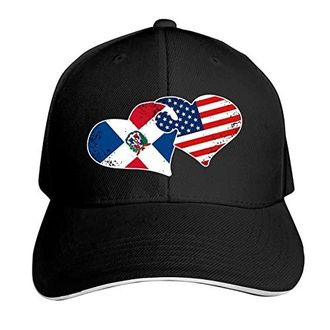 Generic Casquette Baseball,Haïti Drapeau Haïtien,Respirant Casquette De Camionneur Anti UV Snapback Hat pour Randonnée Adulte Badminton