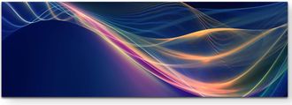 Paul Sinus Art Leinwandbilder | Bilder Leinwand 150x50cm abstrakte bunte Wellen