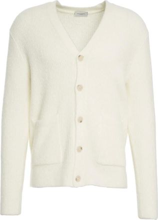 Paolo Pecora Homme, Pulls, Blanc, Taille: L Gilet Tricot Col V Bianco Aw25