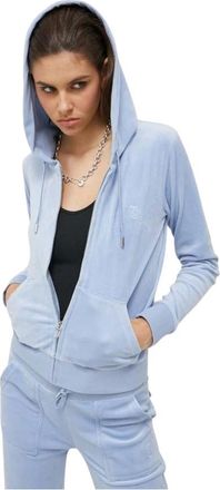 Juicy Couture Femme, Sweatshirts et sweats &agrave; capuche, Bleu, Taille: 36 FR Zip-throughs
