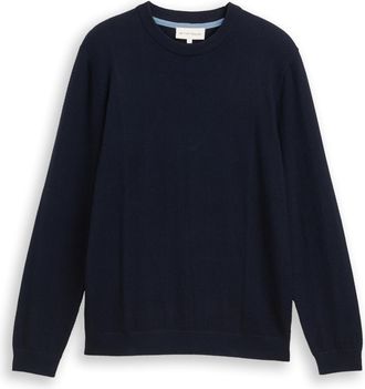 Tom Tailor Herren 1048720 Strickpullover mit Fischgr&auml;tstruktur, 10668-Sky Captain Blue, 3XL