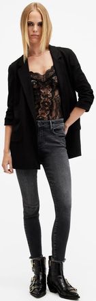 AllSaints Miller - Push-up-Jeans in verwaschenem Schwarz