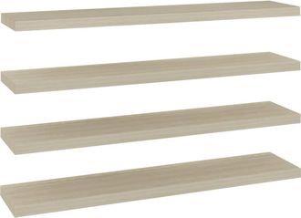 Generic Schwebendes Wandregal, 4 St&uuml;ck, MDF, Hochglanz-Wei&szlig;, Schwebendes Regal, 23/40/50/60/80/90/120 cm, Wandregal f&uuml;r Wohnzimmer/Arbeitszimmer/Bad/K&uuml;che (12