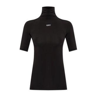 Off-white Figurbetontes Oberteil mit Stehkragen - - Tops - Damen - Schwarzk - L