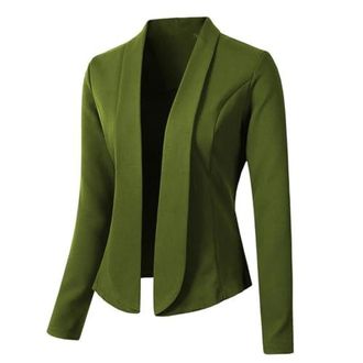 Generic Blazer élégant pour femme, blazer à revers pour femme, petite veste de costume décontractée, couleur unie, manches longues, costume de travail à rever