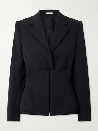 Alexander McQueen Mehrlagiger Blazer Aus Grain De Poudre Aus Wolle - Schwarz