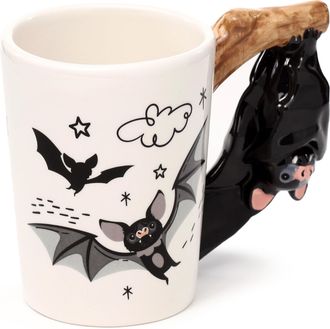 Puckator Keramiktasse mit Fledermausgriff, lustige Wohnaccessoires, s&uuml;&szlig;e Geschenke f&uuml;r Freundin, gro&szlig;e Tassen f&uuml;r M&auml;nner und Frauen, niedliche Geschenke