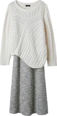 Tout à Coup ensemble robe longue et pull effet mélangé - Gris