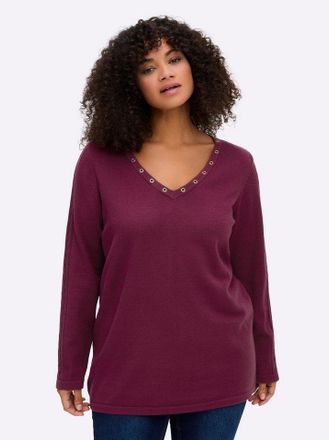 Sheego Strickpullover Pullover Langarm Ajourstrick