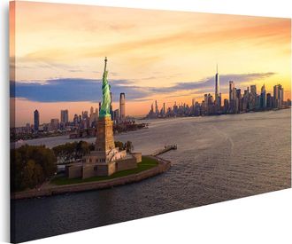 Islandburner Prime Bild auf Leinwand Freiheitsstatue in New York City Bilder Wandbild Poster Leinwandbild