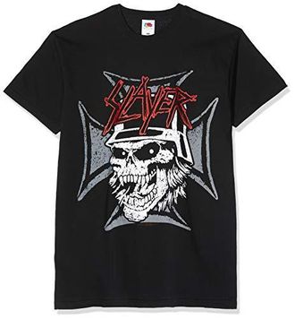 Slayer Homme Graphic Skull T-Shirt Not Applicable, Noir (Black Black), X-Large