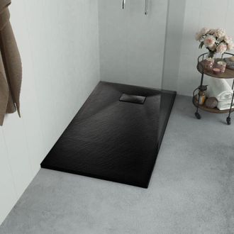 vidaXL Duschwanne smc Schwarz 100×70 cm - Vidaxl