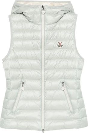 Moncler Femme, Vestes, Vert, Taille: 42 FR Glygosse Hooded Quilted Gilet