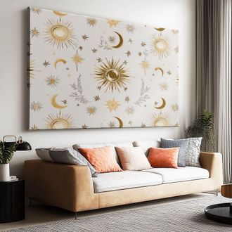 Generic Gro&szlig;es Leinwandbilder Wandbilder Minimalistisch Sonne Mond Druckbild auf leinwand Wandkunst Modern Aesthetic XXL Kunstdruck Deko f&uuml;r Wohnzimmer Schlaf