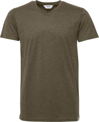 Solid SDBedo Herren T-Shirt Kurzarm Shirt mit V-Ausschnitt Baumwollmischung Regular fit, Größe:2XL, Farbe:Ivy Green Melange (8797)