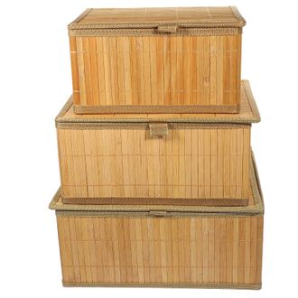 Pretyzoom Elegante Aufbewahrungsk&ouml;rbe 3-teilig Stapelbar Boxen Aufbewahrungsbeh&auml;lter F&uuml;r Den Schreibtisch Kleinigkeitenhalter