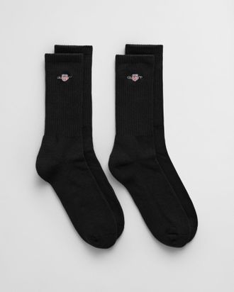 GANT Herren 2er-Pack Shield Sportsocken (43-45) Schwarz