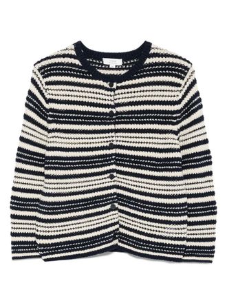 Vince cardigan boutonné à rayures - Bleu