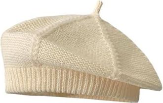 Generic B&eacute;ret tricot&eacute; for femme, chapeau dautomne et dhiver, casquette de peintre, garde au chaud Pour lautomne et lhiver(Beige)