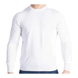 Paolo Fiorillo Homme, Pulls, Blanc, Taille: L Maille en Coton Capri