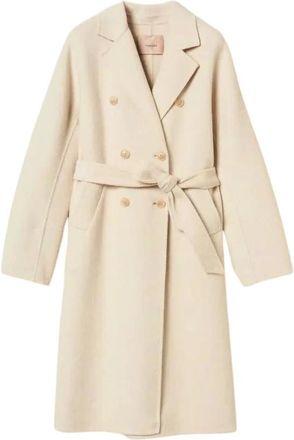 Twinset Manteau crois&eacute; en m&eacute;lange de laine - Femme - Manteaux - Beige - Taille: 42 FR