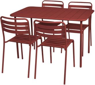 Sweeek Gartentisch + 4 St&uuml;hle aus Stahl