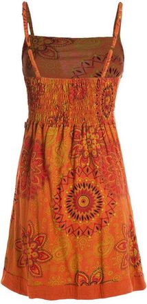vishes Minikleid Sommerkleid Damen Bedruckt Spaghettitr&auml;ger Jersey Baumwolle Alternative Mode, Boho, Hippie, Ethno, Festival