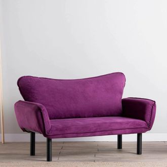 Dmora Schlafsofa 2-Sitzer Asterope 140x65 cm Lila, Stauraum