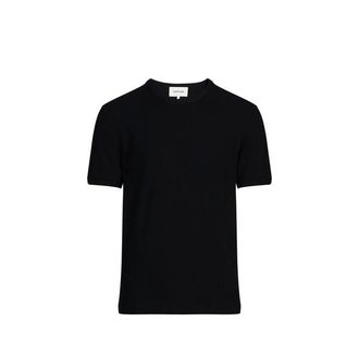 Saison 1865 Tee-shirt droit col rond en coton c&ocirc;tel&eacute;