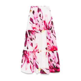 AMOTEA Blumenmuster Fuchsia Rosa Rock - - Skirts - Damen - Mehrfarbig - XS