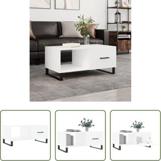 vidaXL vidaXL Stauraum Couchtisch - Couchtisch Wei&szlig; 90x50x40 cm Holzwerkstoff