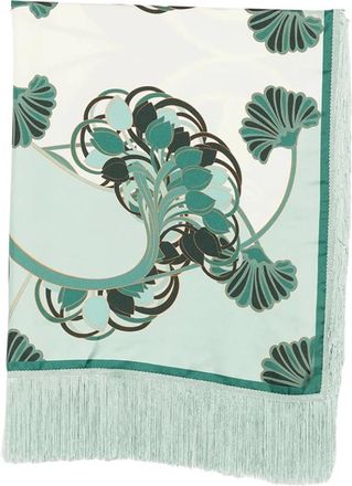 La DoubleJ Femme, Accessoires, Vert, Taille: ONE Size Reversible Fringe Carre Scarf