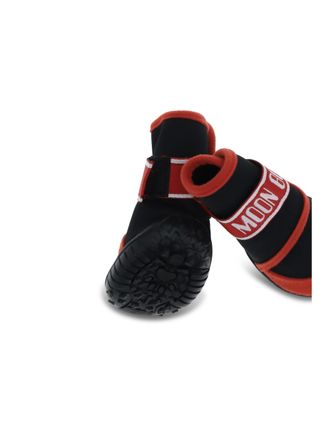 Moon Boot Unisex Dog Boots Red Polyester Slippers Flat Shoes