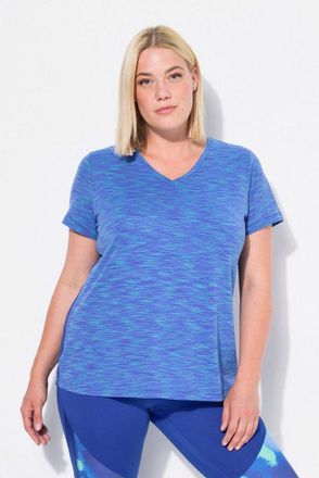 Ulla Popken T-Shirt Funktionsshirt Reflektorpipings V-Ausschnitt