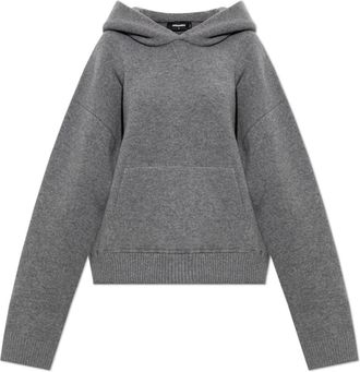 Dsquared2 Femme, Sweatshirts et sweats &agrave; capuche, Gris, Taille: 34 FR Sweat &agrave; capuche en laine