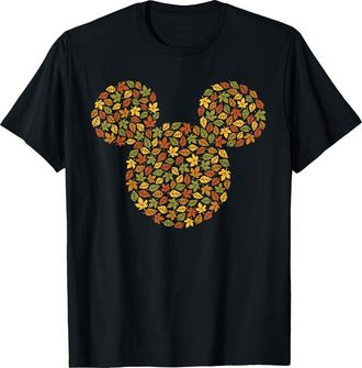 Disney Mickey Mouse Icon Autumn Fall Leaves T-Shirt